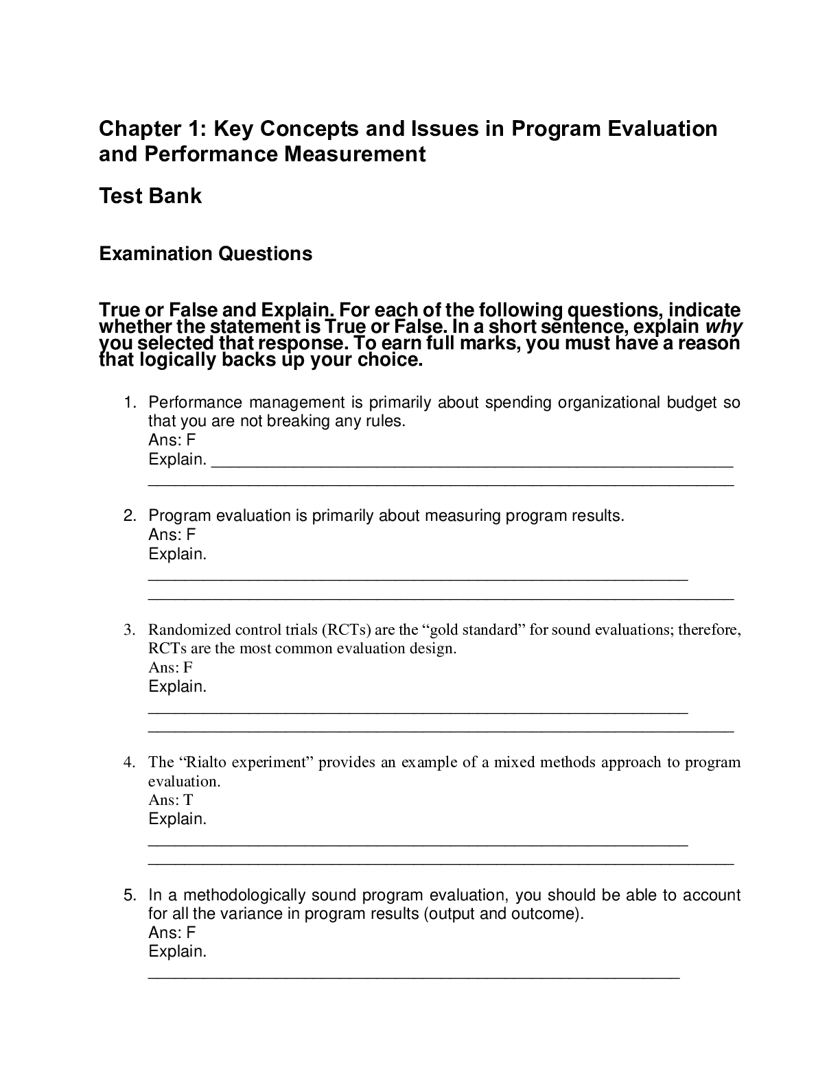 Program Evaluation and Performance Measurement, An Introduction to Practice, 3e James McDavid ...