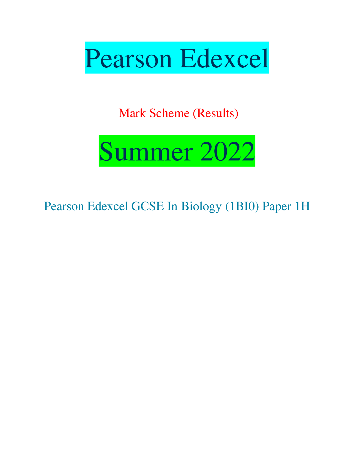 Pearson Edexcel Mark Scheme (Results) Summer 2022 Pearson Edexcel GCSE ...