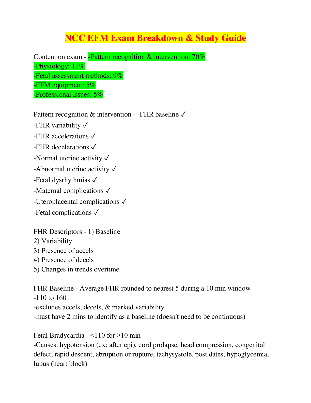 NCC EFM Exam Breakdown & Study Guide - Scholarfriends