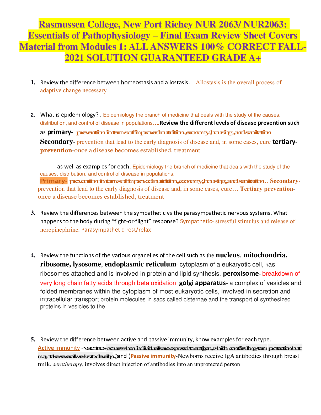 NUR 2063 NUR2063Essentials of Pathophysiology-Final Exam Review Sheet ... NUR 2063 NUR2063Essentials of Pathophysiology-Final Exam Review Sheet ...