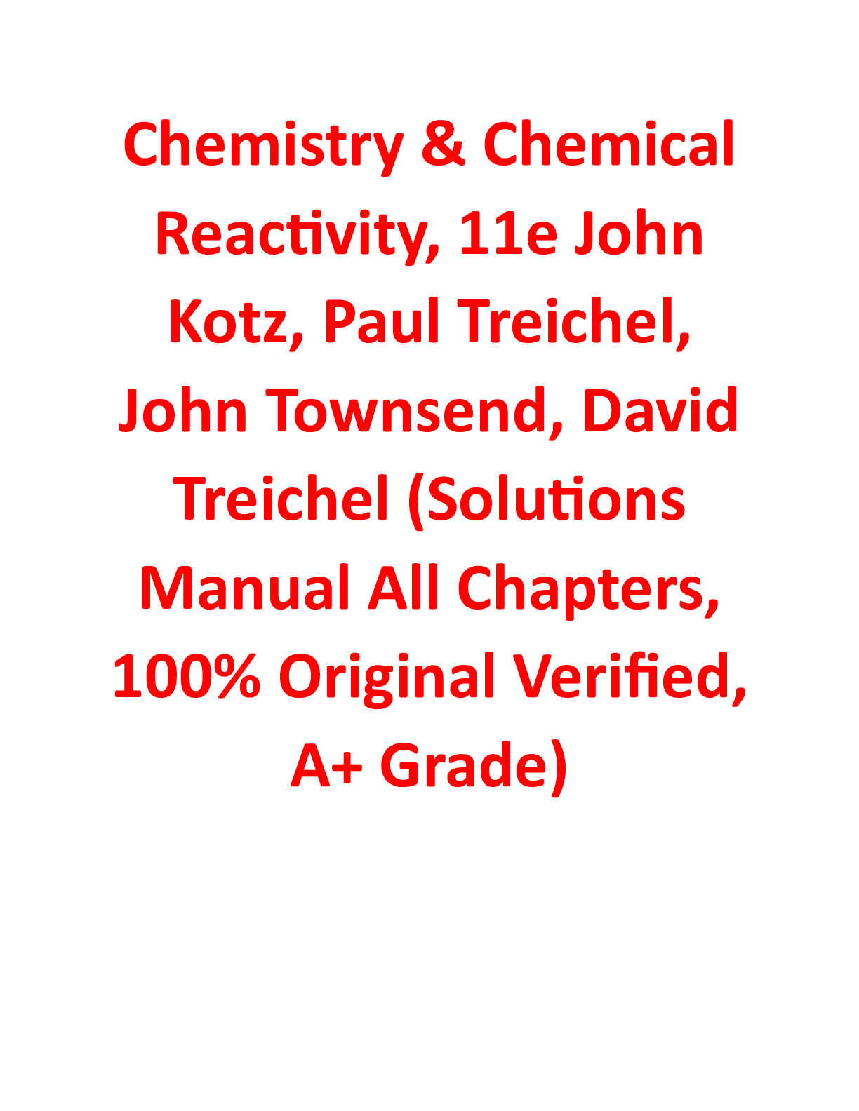 Solutions Manual For Chemistry & Chemical Reactivity 11th Edition By ...