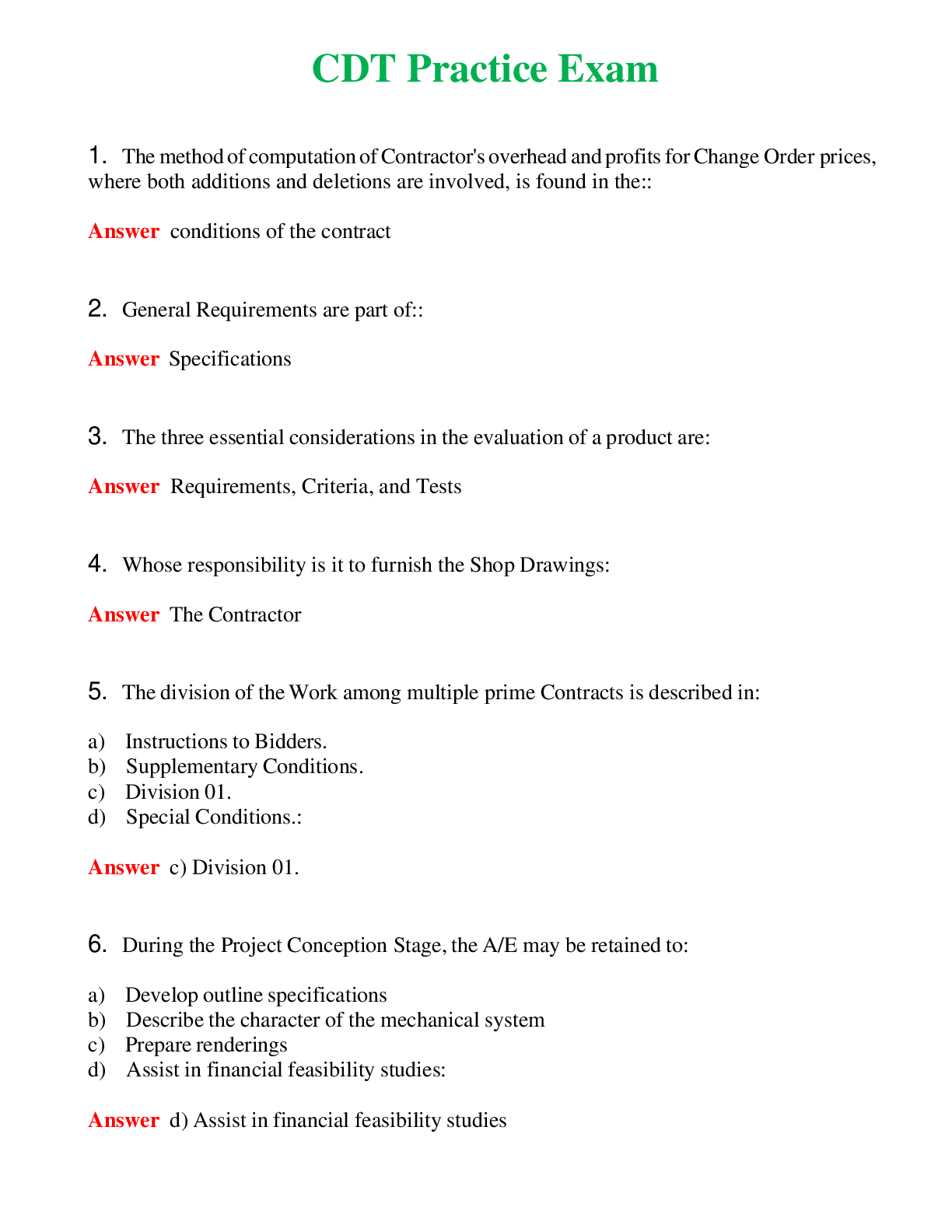 CDT Practice Exam (Latest 2024) Questions With Complete Grade A+ ...