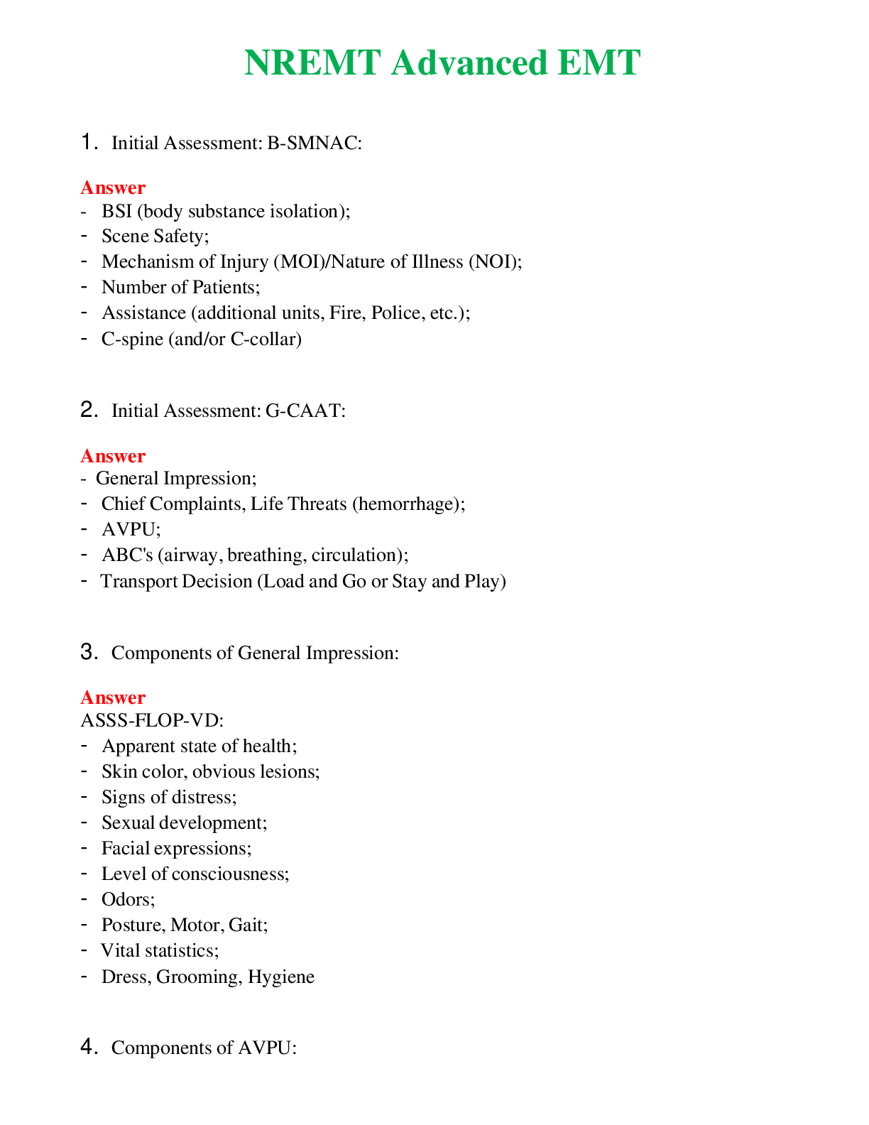 2024 NREMT ( Advanced EMT, Trauma, Tests, Practice Questions, EMS ...