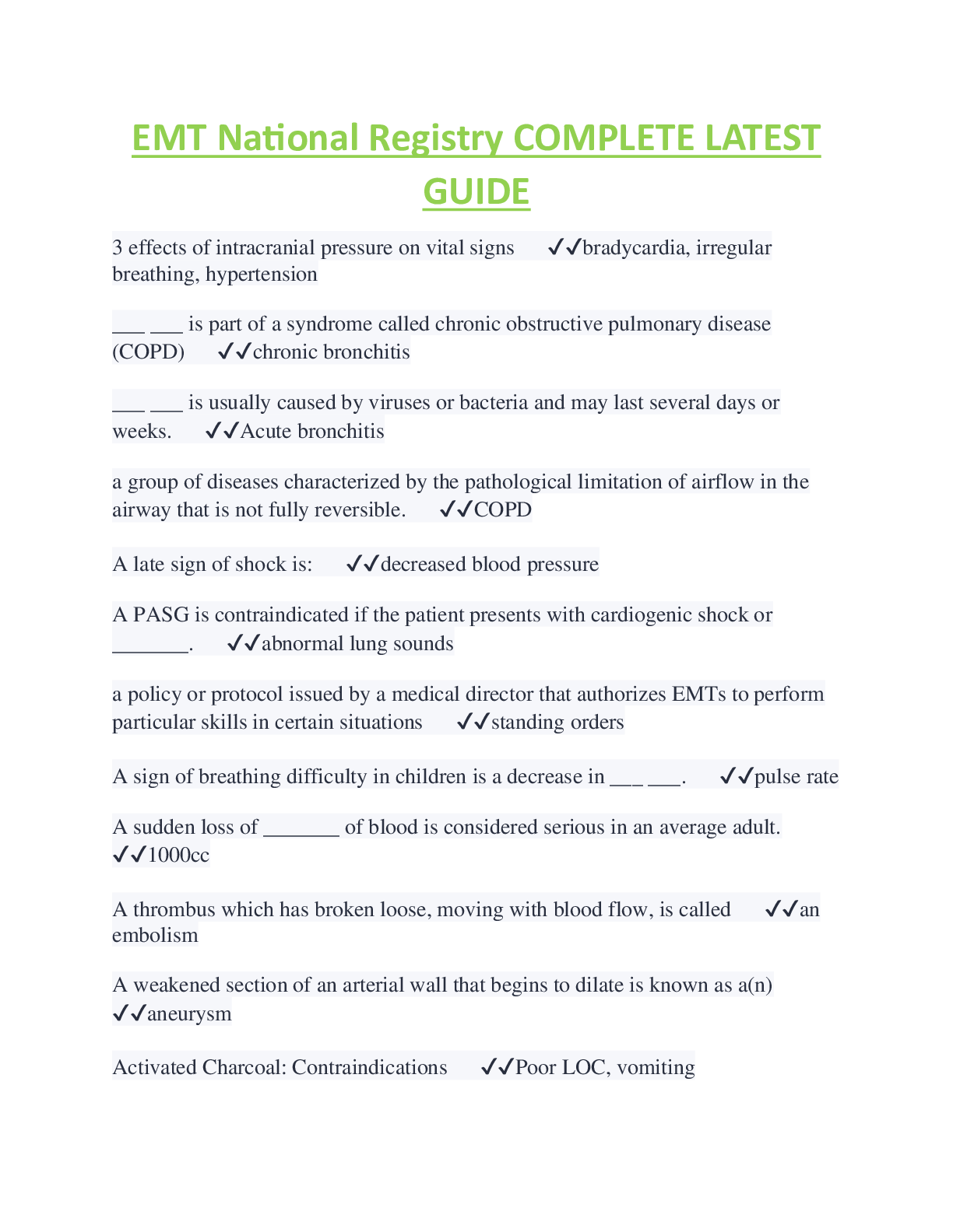 EMT National Registry COMPLETE LATEST GUIDE - Scholarfriends