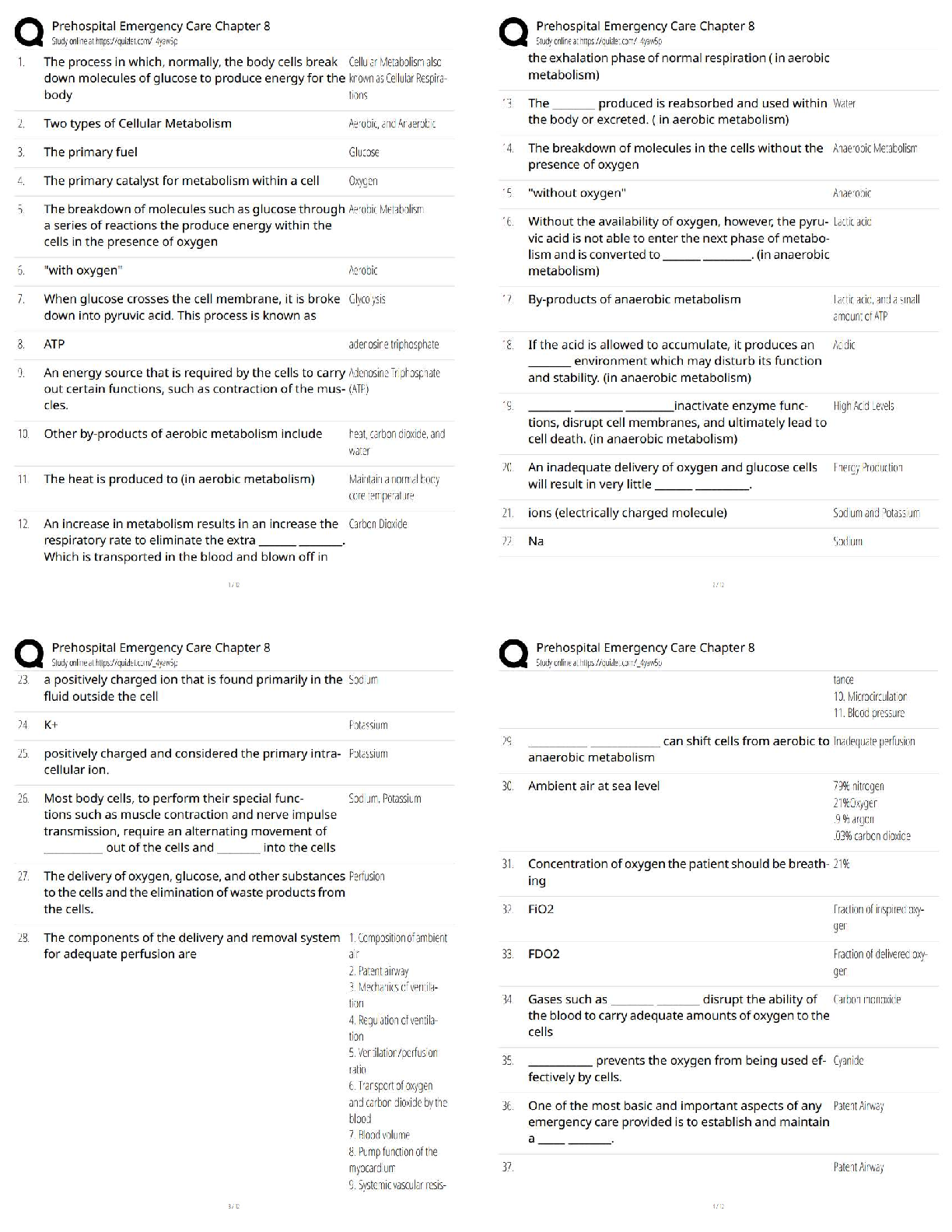 Prehospital Emergency Care Chapter 7 / 2025 Update / New Version ...
