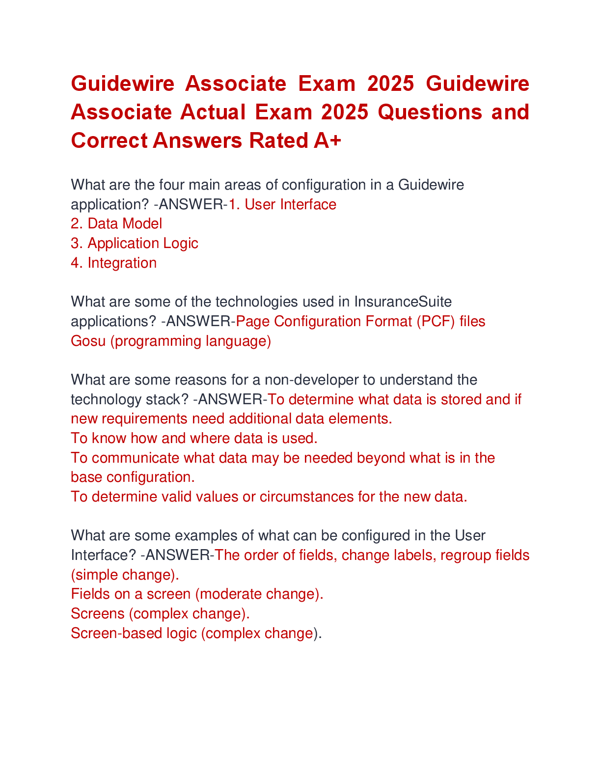 Guidewire Associate Exam 2025 Guidewire Associate Actual Exam 2025