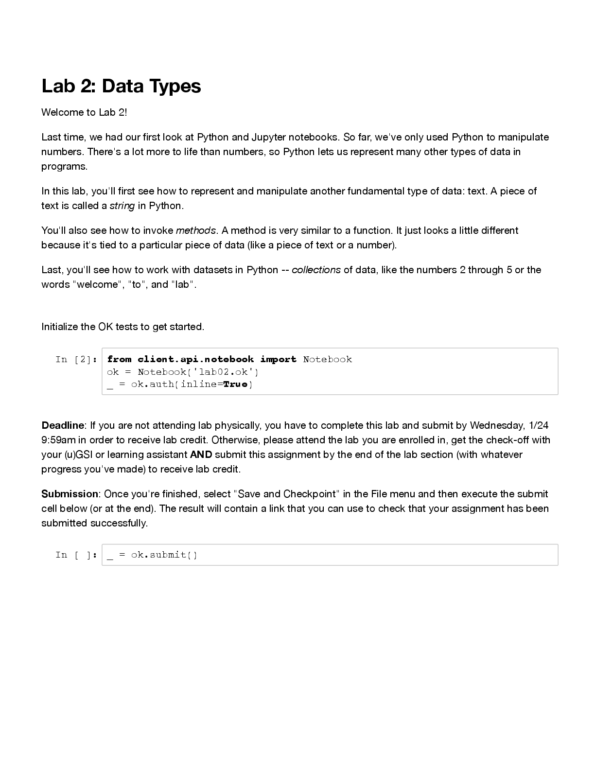 Data C8 Lab 2: Data Types | Spring 2025, Complete Solutions - Scholarfriends