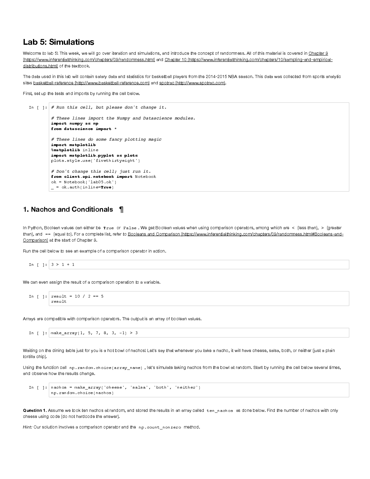 Data C8 Lab 5: Simulations | Spring 2025, Complete Solutions - Scholarfriends