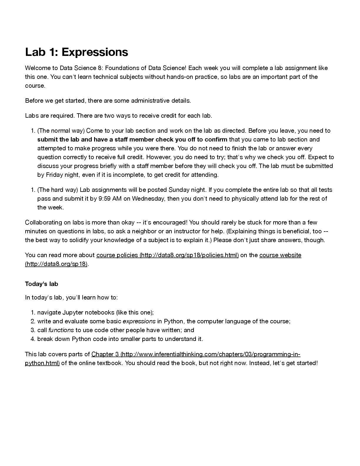 Data C8 Lab 1: Expressions | Spring 2025, Complete Solutions - Scholarfriends