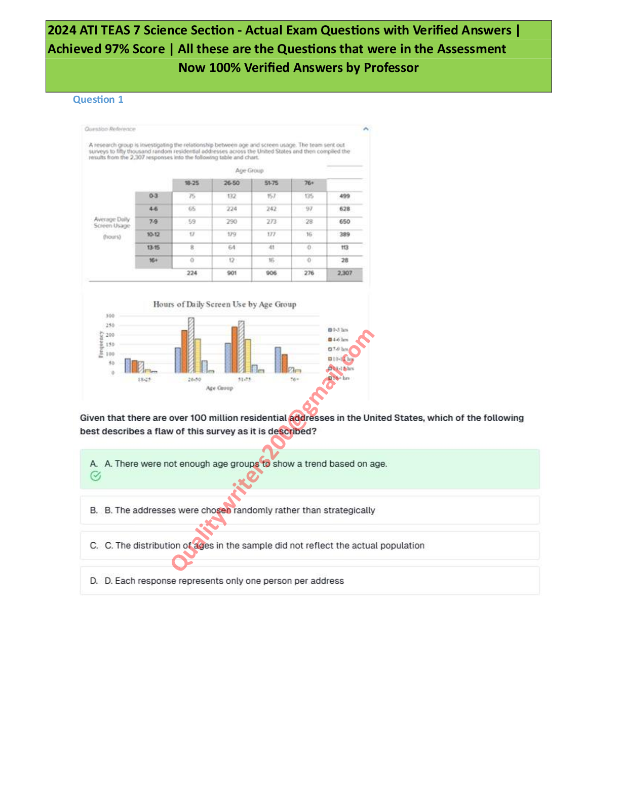 ATI TEAS 7 Science Section Scored 97 with Real Exam Questions and ...