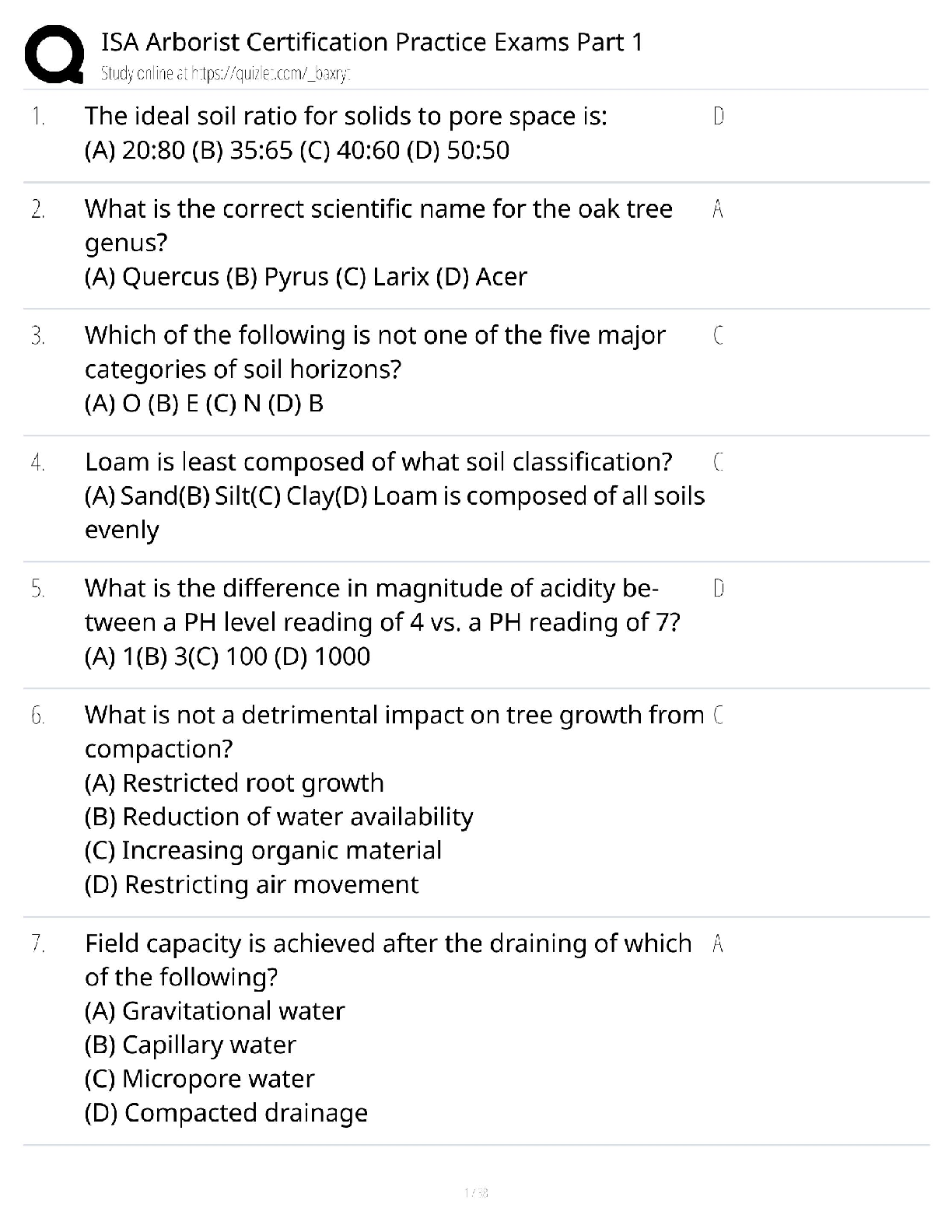 ISA Arborist Certification Practice Test 2024 (Part 1) / 300+ Tree Care ...