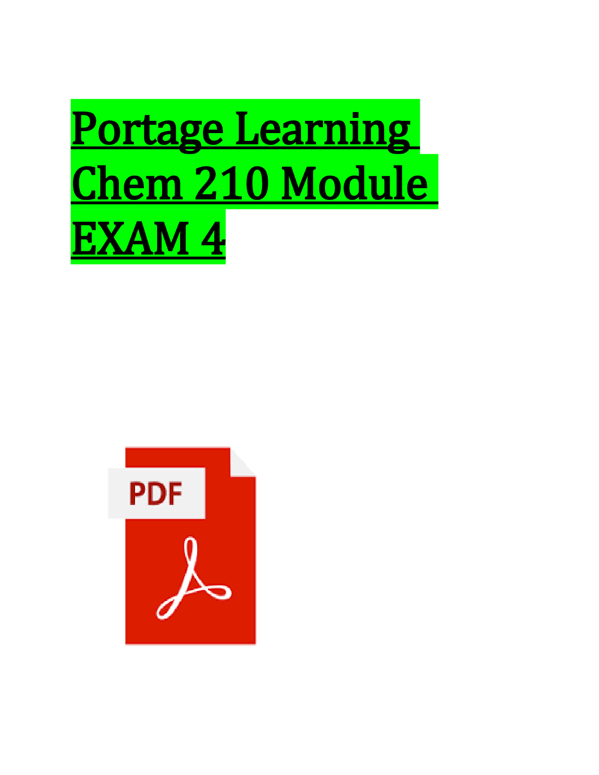 Portage Learning Chem 210 Biochem Module 4 Exam (2024 / 2025) Questions ...