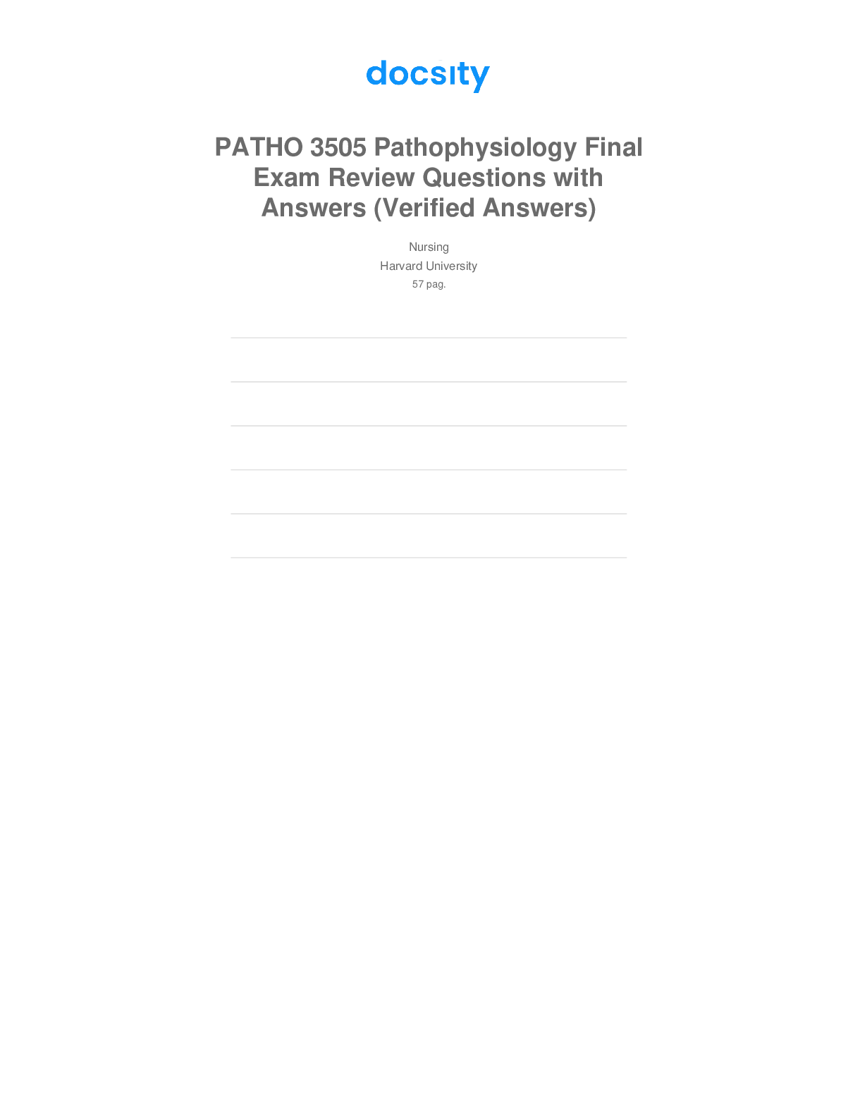 patho 3505 pathophysiology final exam review questions with answers ...