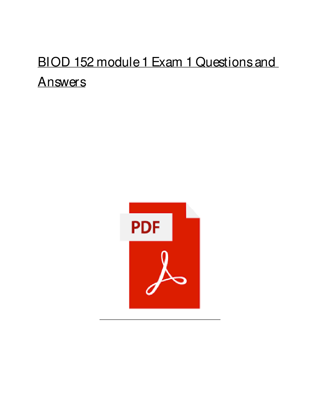 BIOD 152 Module 1 Exam- Portage Learning 2024/2025 - Scholarfriends