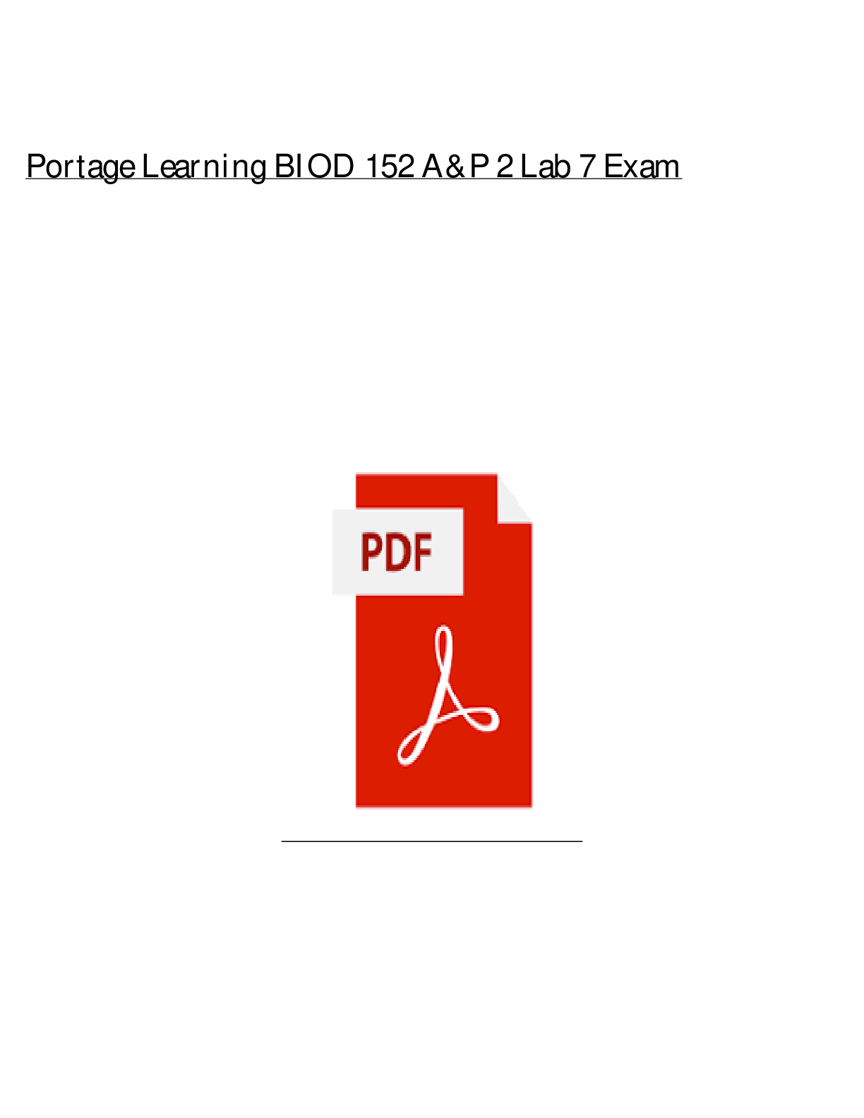 BIOD 152 AP2 Lab 7 Exam- Portage Learning - Scholarfriends