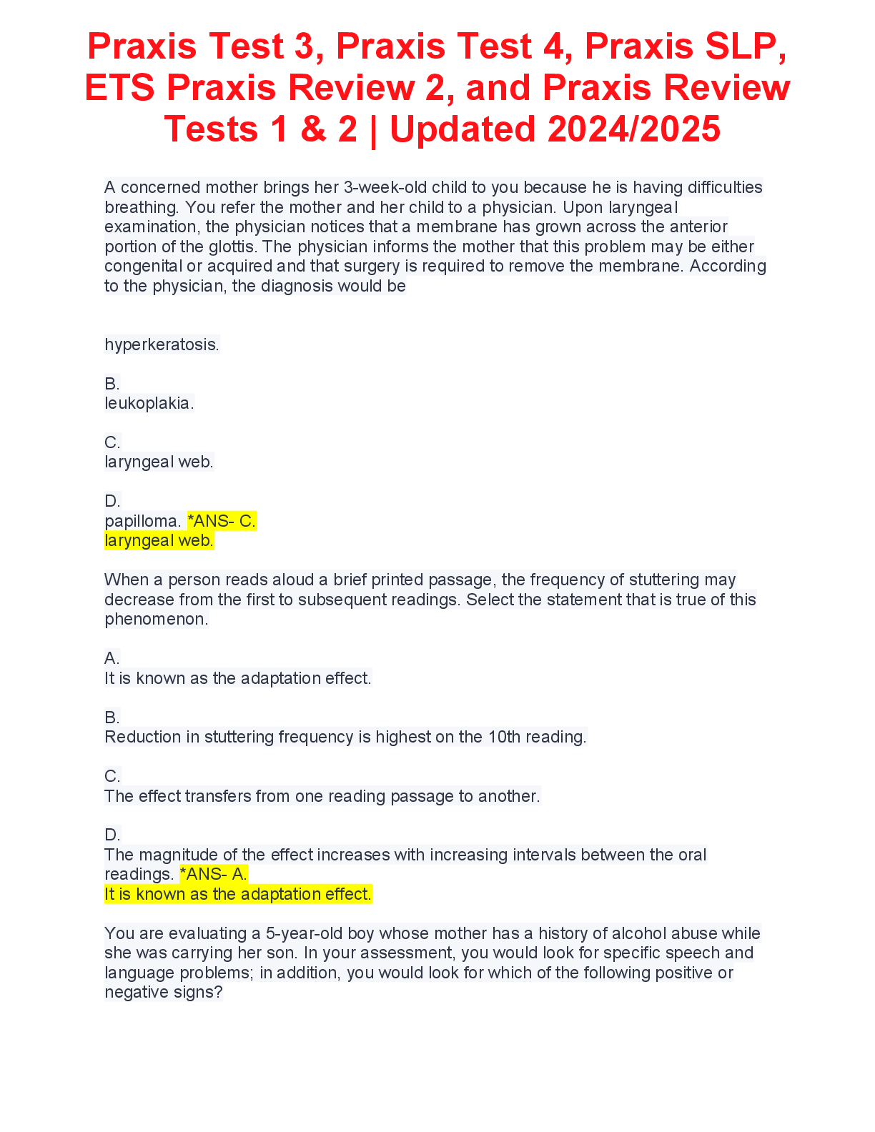 Praxis Test 3, Praxis Test 4, Praxis SLP, ETS Praxis Review 2, and ...