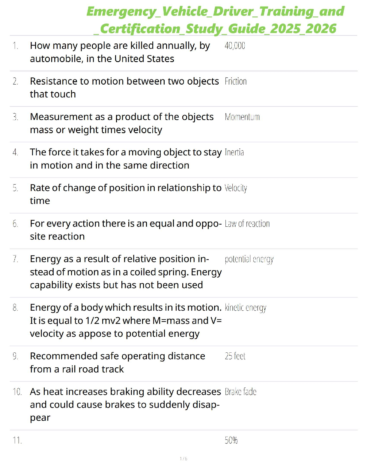 Emergency Vehicle Driver Training and Certification Study Guide 2025 ...