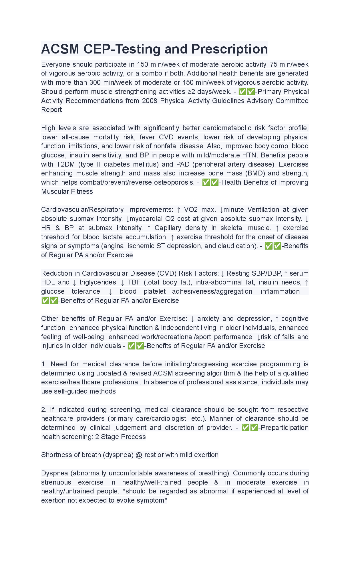 ACSM CEP-Testing and Prescription - Scholarfriends