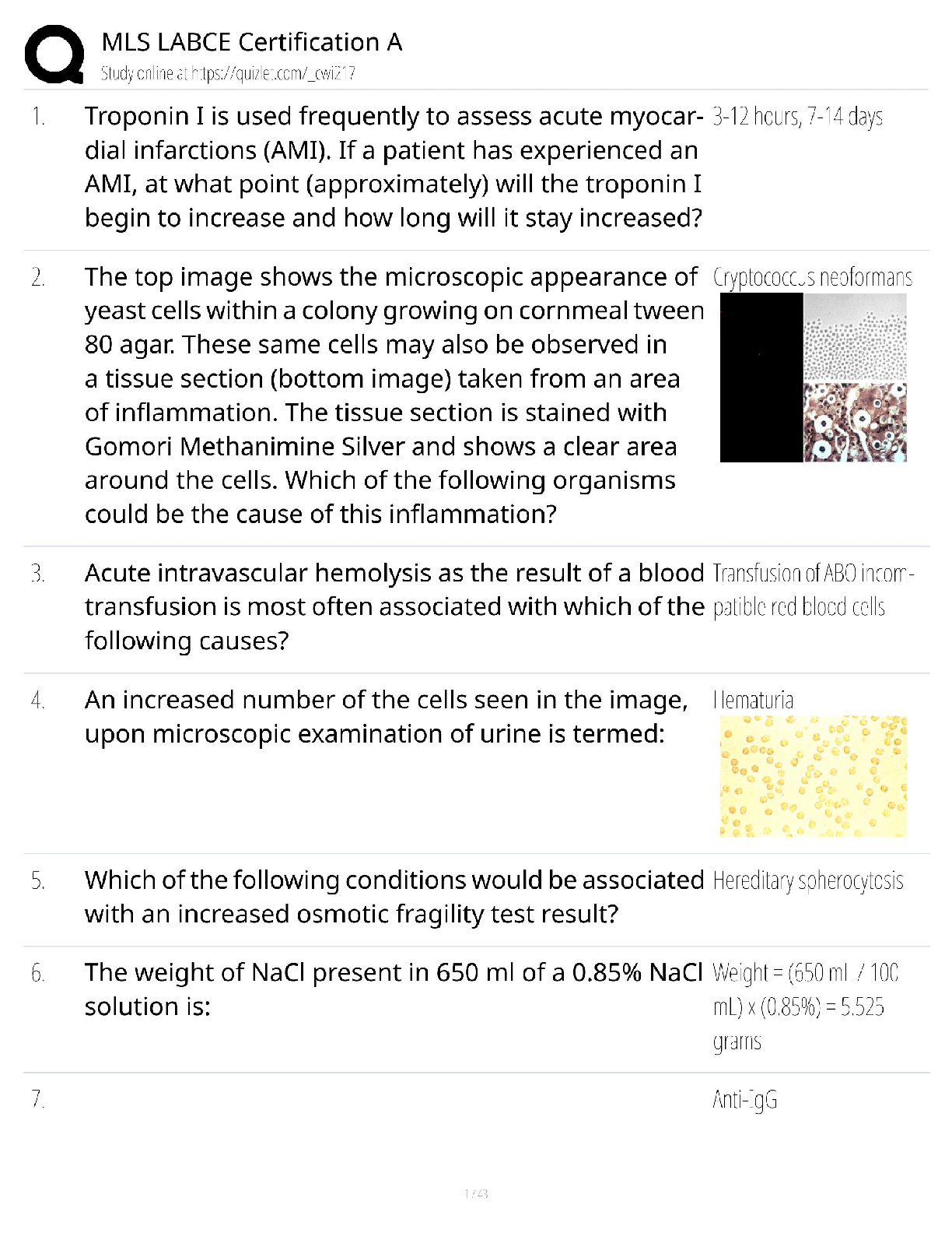 MLS LABCE Certification A / Medical Laboratory Scientist Exam / 2026 ...