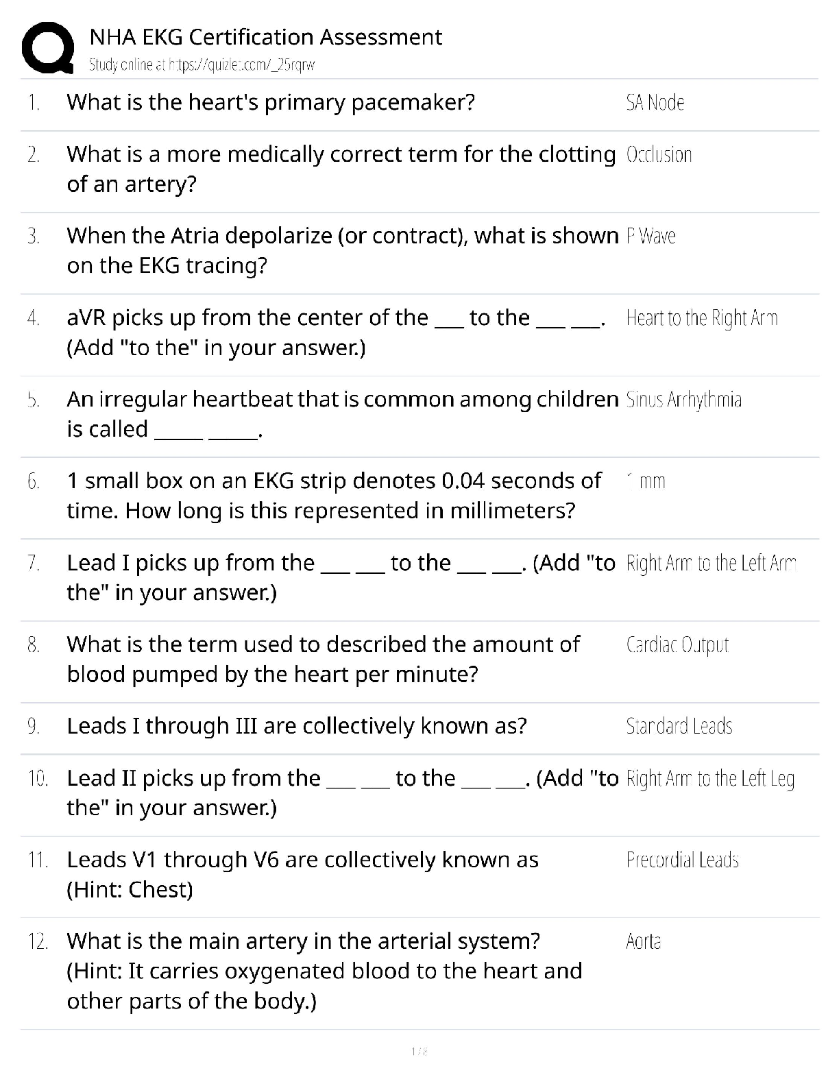 NHA EKG Certification Assessment / CET Exam 2025 / Score 100% Study ...