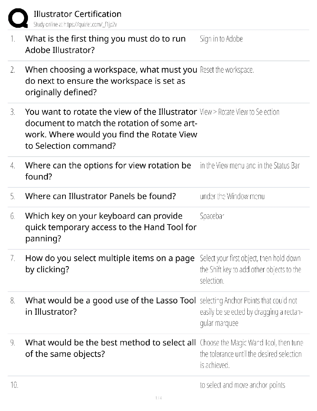 Adobe Illustrator Certification / Practice Exam & Study Guide / 2025 Update / Score 100% ...