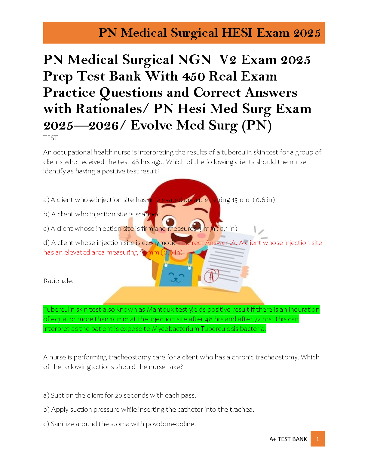 PN Medical Surgical NGN V2 Exam 2025 Prep Test Bank With 450 Real Exam ...