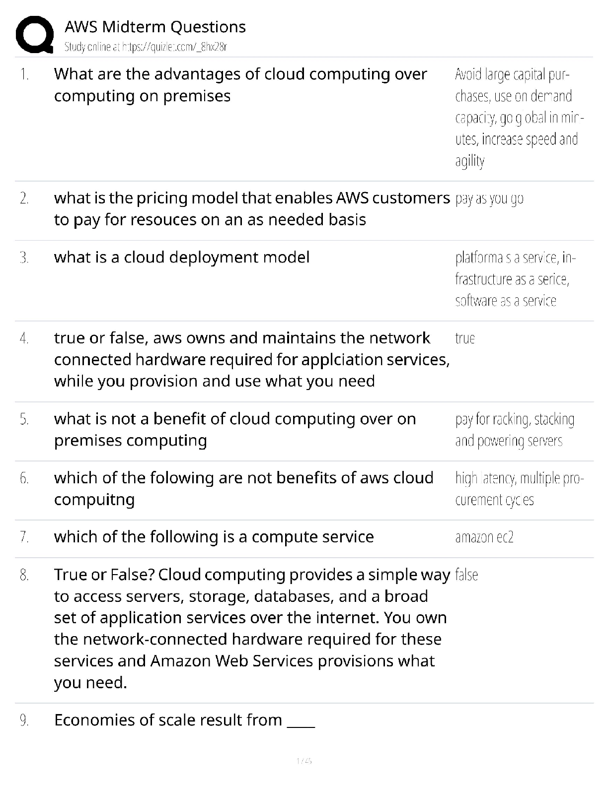 AWS Midterm Questions Test Bank / Amazon Web Services Exam / 2025 ...