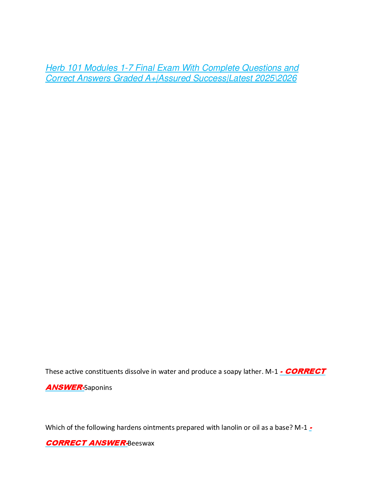 USMC CACO EXAM WITH COMPLETE ANSWERS - Scholarfriends