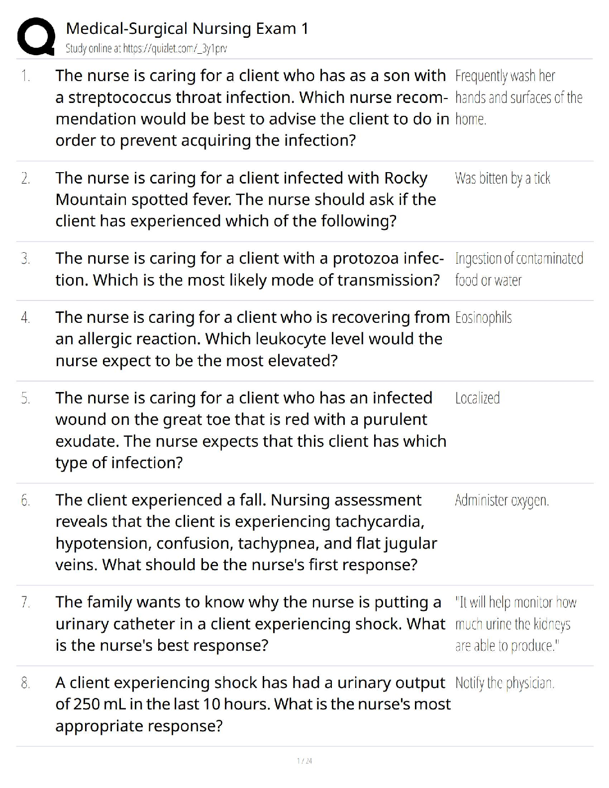 Medical-Surgical Nursing Exam 1 / Nursing Exam Prep / 2025 Update ...