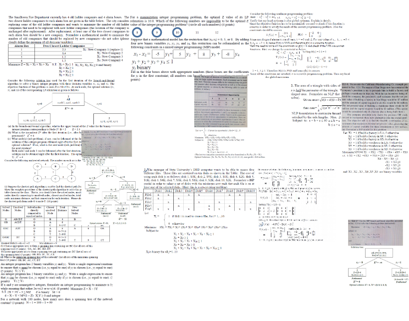 University of IowaIE 3700Operations Research CheatSheet