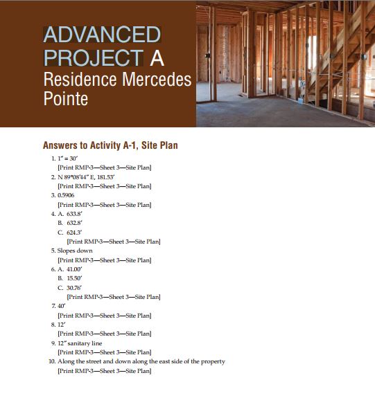 Plan Reading Answer Keys