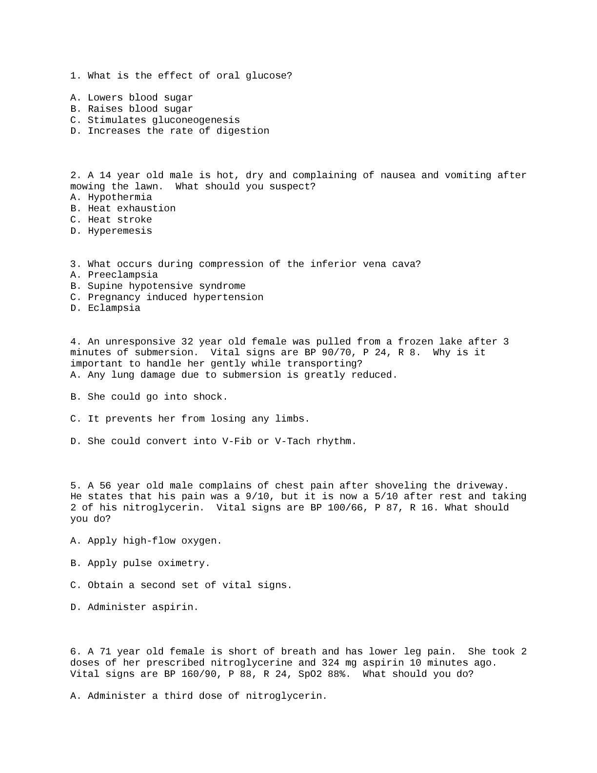 EMERGENCY SERVICES 100 FISDAP Medical Questions with Answers. Contains ...