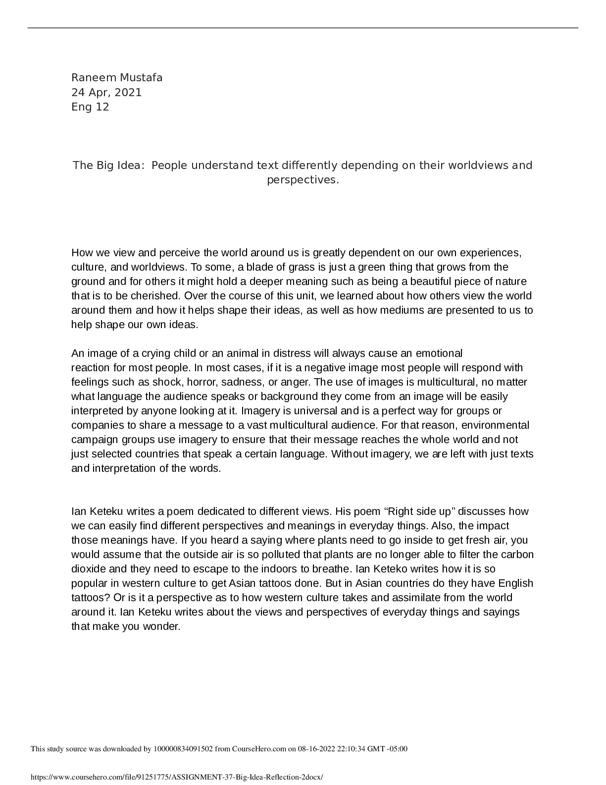 The Big Idea: People understand text differently depending on their ...