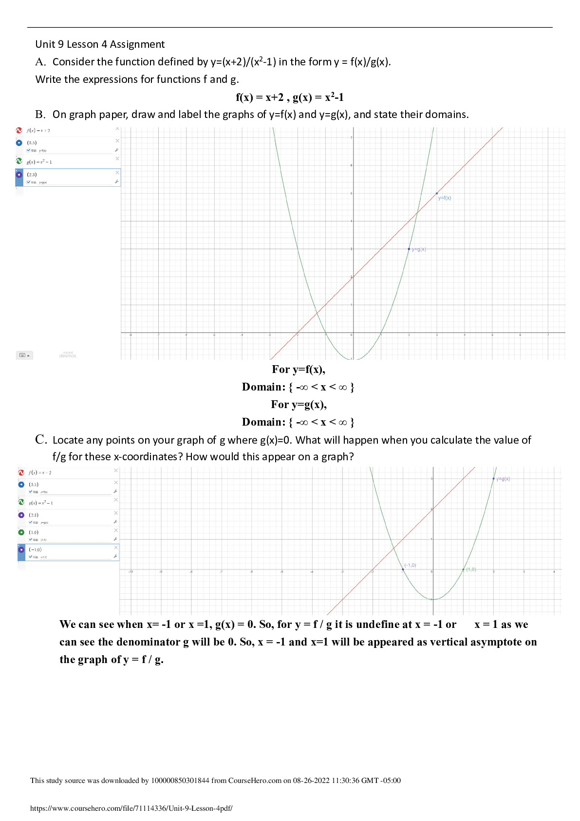 Canada College MATH 110 Unit 9 Lesson 4 Assignment