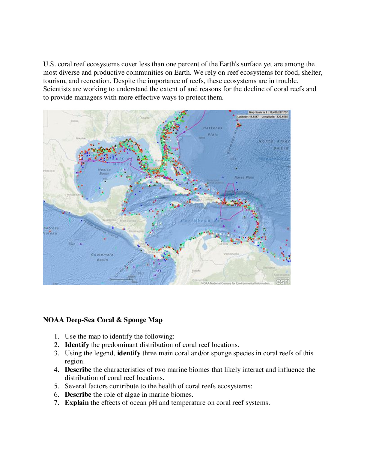 U.S. coral reef ecosystems cover less than one percent of the Earth's ...