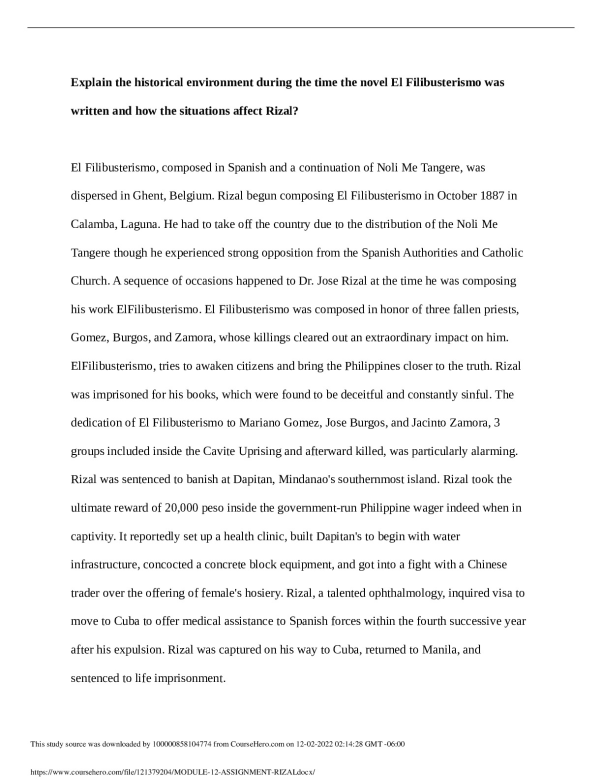 MODULE 12 ASSIGNMENT (RIZAL)). New Era University COA 1BSA5