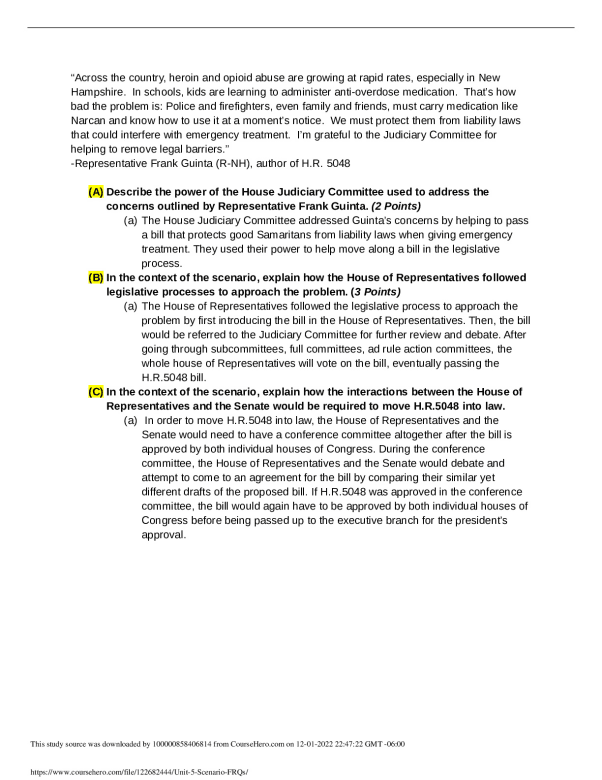 Unit_5_Scenario_FRQs River Ridge High School AP Government