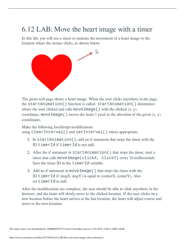 6.12 LAB. Move the heart image with a timer American InterContinental ...
