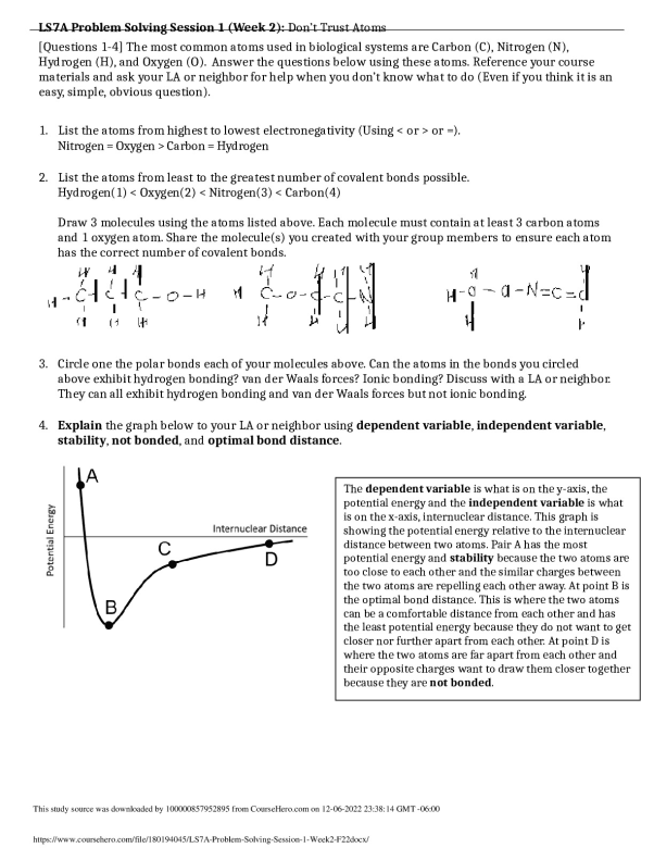 LS7A Problem Solving Session 1 (Week2)_F22. Abraham Lincoln High School BIOLOGY 7A