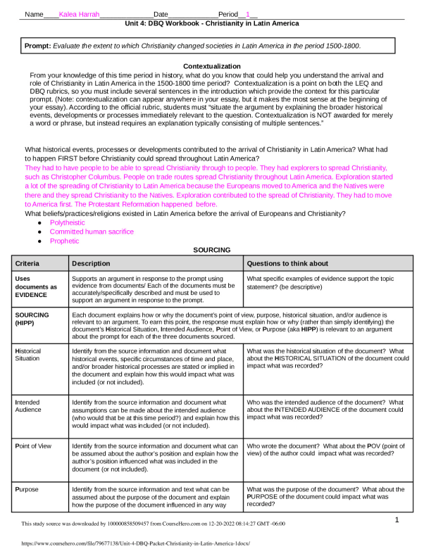 Unit 4 DBQ Packet - Christianity in Latin America (1).