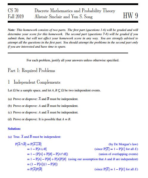 University of California, Berkeley COMPSCI 70 CS 70 Discrete Mathematics and Probability Theory ...