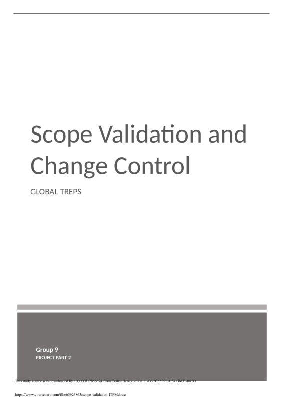 scope validation ITPM Conestoga College MGMT 1350