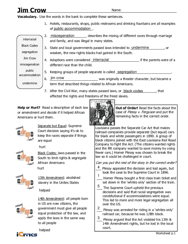 6_Jim_Crow_worksheets Lincoln County High School, Stanford ACCTG 102