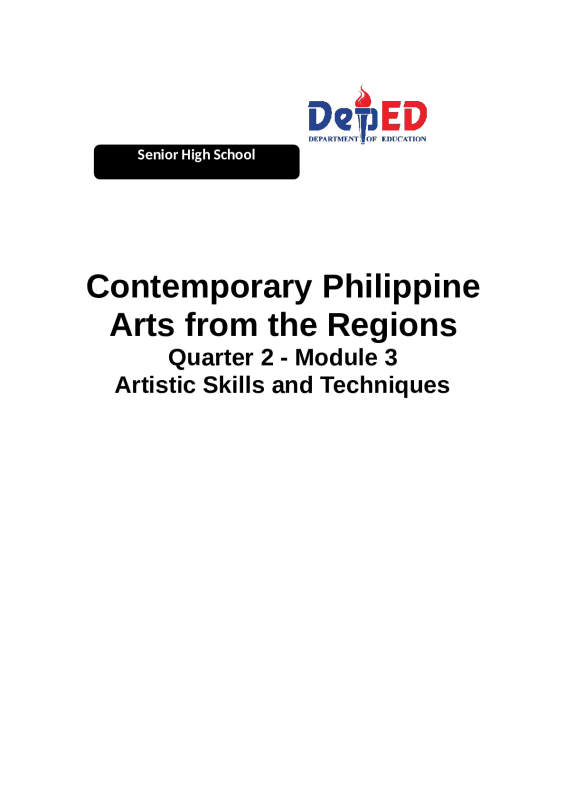 Contemporary Philippine Arts from the Regions Quarter 2 - Module 3 ...