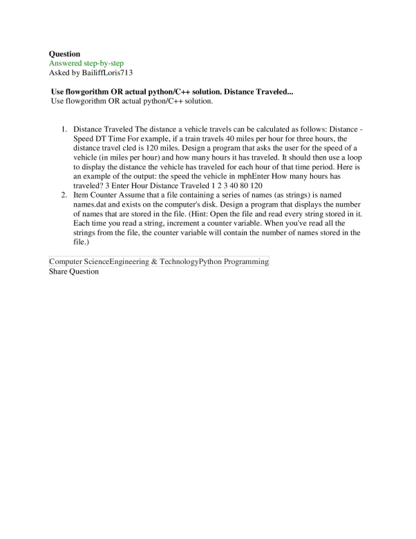 Computer Science Engineering And Technology Python Programming Use Flowgorithm Or Actual Python
