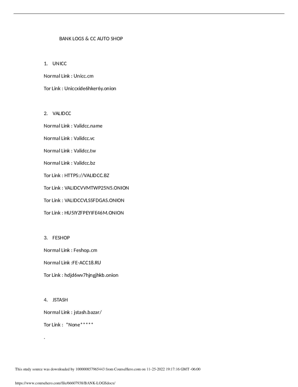 ACC 18 BANK LOGS & CC AUTO SHOP