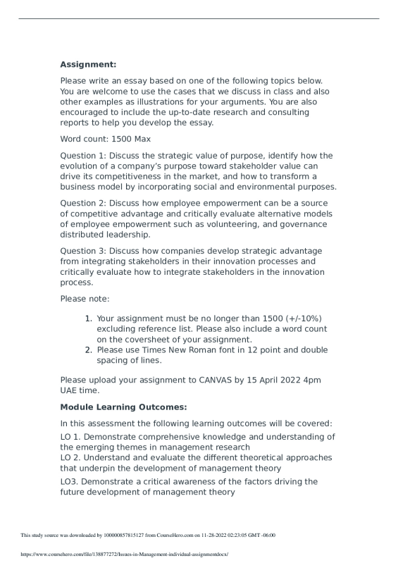 Issues in Management -individual assignment.docx Helpful Unhelpful Jomo ...