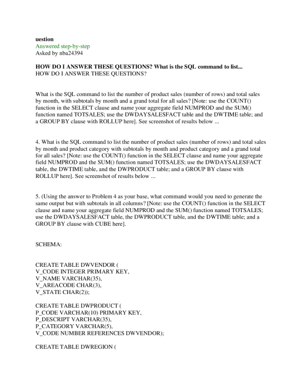 (SOLVED)Computer Science Engineering & Technology MYSQL HOW DO I ANSWER THESE QUESTIONS? What is ...
