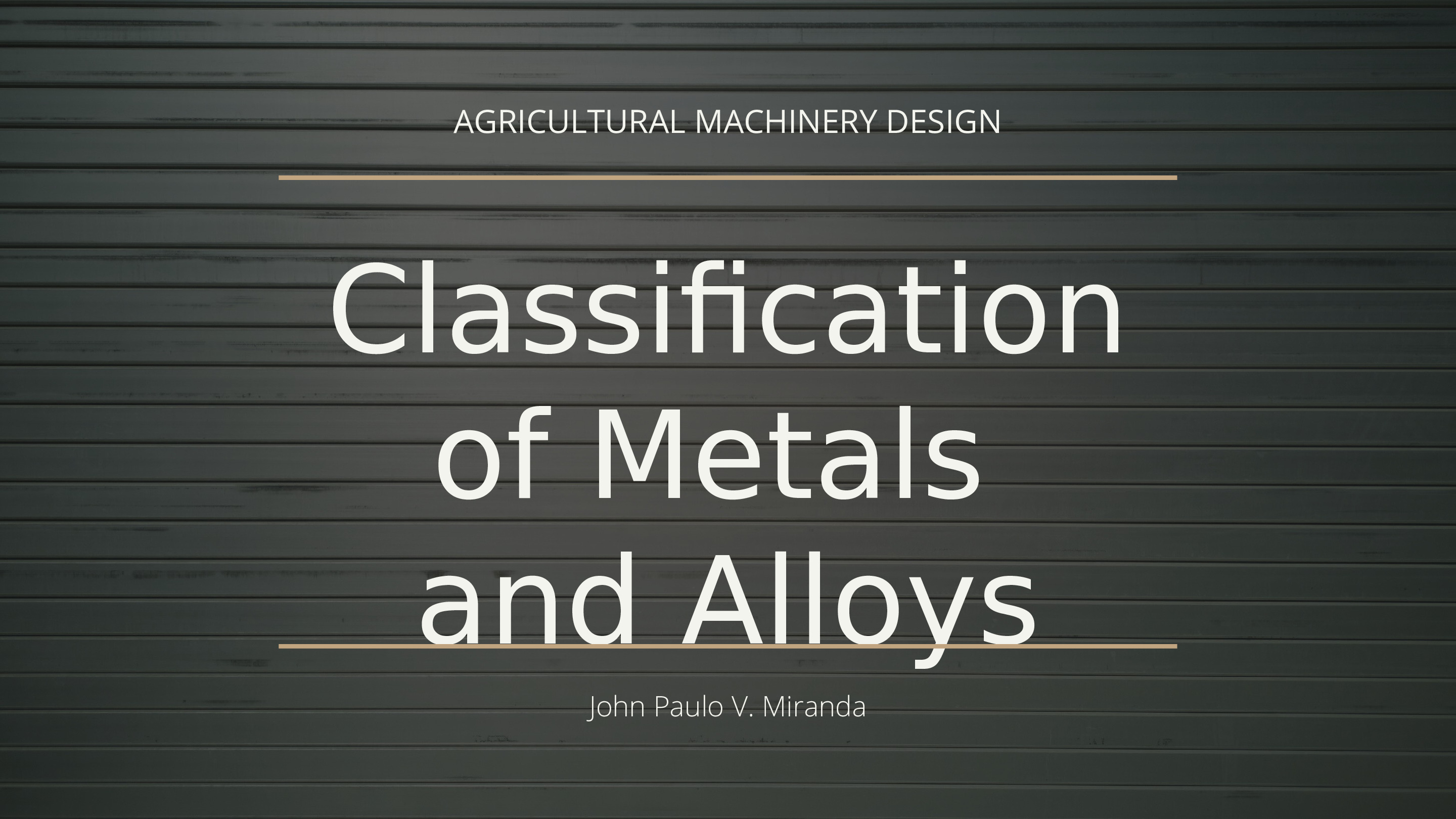 Classification of Metals and Alloys.De La Salle University COMMUNICAT MISC