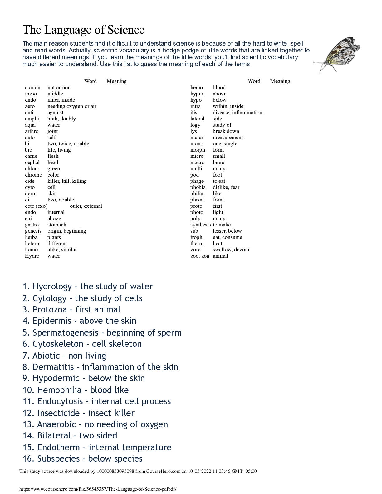 The Language of Science The main reason students find it difficult to ...